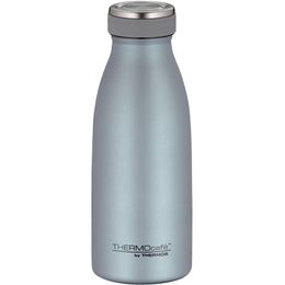 Isolierflasche THERMOCAF&Eacute; "TC BOTTLE, aus doppelwandigem Edelstahl, sp&uuml;lmaschinenfest", ice blau mat, H:18cm, Edelstahl, Kunststoff, Silikon, Trinkflaschen, Isolierflasche, gummierter Drehverschluss, absolut dicht bei Kohlens&auml;ure