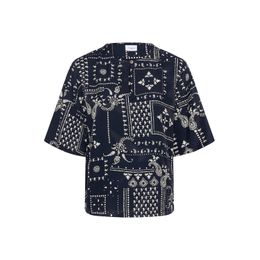 Kurzarmbluse Saint Tropez "Kurzarm-Bluse StephanieSZ", Damen, Gr. M, blau (nightsky paisley mosaic), Obermaterial: 50% Viskose CV. 50% Viskose Birla Livaeco CV Livaeco., Blusen
