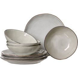 Ritzenhoff & Breker Tafelservice RITZENHOFF & BREKER "Kendra", braun, 8 Stk., Steingut, Geschirr-Sets, Tafelservice, Teller Set, aus Steingut f&uuml;r 4 Personen