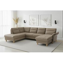 Sit & More Wohnlandschaft SIT & MORE "Pamela", savannah, B:292cm H:90cm T:212cm, 100% Polyester, Sofas, Wohnlandschaft