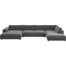 Wohnlandschaft Musterring "MR LUCIA, das ultimative Raumwunder von Musterring", grau, B:434cm H:81cm T:224cm, 100% Polyester, Sofas, Wohnlandschaft, Gigantische Fl&auml;che, erstklassige Kammerkissen & Luxus-Komfort