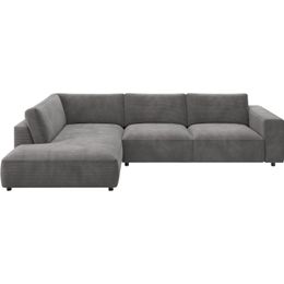 Ecksofa Musterring "MR LUCIA, Luxuri&ouml;se Wohlf&uuml;hlgarnitur von Musterring", grau (schwarz, grau), B:330cm H:81cm T:224cm, 88% Polyester, 12% Polyacryl, Sofas, Ecksofa, Erstklassige Kammerkissen, komfortable Umbauecke & zeitloser Look