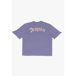 T-Shirt DROPSIZE "Dropsize HEAVY OVERSIZE BIG LOGO T-SHIRT", Jungen, Gr. XS, blau granite, 100% Baumwolle, bedruckt, oversize, Rundhals, Shirts T-Shirt