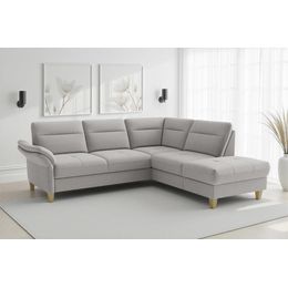 Sit & More Ecksofa SIT & MORE "Pamela", beige (hellgrau), B:218cm H:90cm T:212cm, 95% Polyester 5% Polyamid, Sofas, Ecksofa
