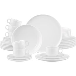 Geschirr-Set Seltmann Weiden "Kombiservice Sento Home 30er Set wei&szlig;", wei&szlig;, 30, Porzellan, Geschirr-Sets, Geschirr-Set, Sp&uuml;lmaschinengeeignet, Mikrowellengeeignet, Ofenfest, Salamandergeeignet, K&uuml;hlschrankgeeignet, Gefrierschrankgeeignet