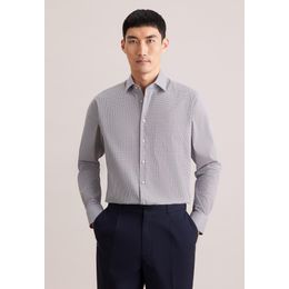Businesshemd Seidensticker "Schwarze Rose", Herren, Gr. XL (43), verl&auml;ngerte &Auml;rmell&auml;ngen, beige, 100% Baumwolle, bedruckt, regular fit, 2-Knopf-Manschette, Hemden, Regular 1/1 Extra lang Kentkragen Druck