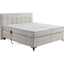 Boxspringbett ED EXCITING DESIGN "Atlas", pearl, B:204cm L:230cm, 100% Polyester, Komplettbetten, Boxspringbett