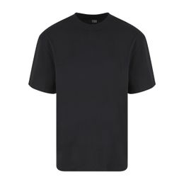 T-Shirt Urban Classics "Urban Classics UC Signature Logo Tall Tee", Jungen, Gr. M, schwarz, 100% Baumwolle, bedruckt, oversize, Rundhals, Shirts T-Shirt