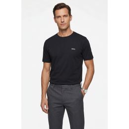 T-Shirt BOSS Green, Jungen, Gr. S, dunkelblau402, Single Jersey, Obermaterial: 96% Baumwolle, 4% Elasthan, unifarben, regular fit normal, Rundhals, abgesteppte Kante, Shirts T-Shirt, Rundhalsausschnitt, kurze &Auml;rmel, Regular fit, Logodruck