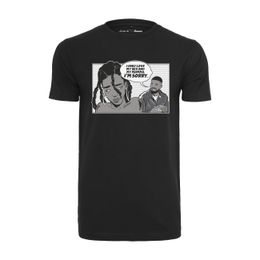 T-Shirt MisterTee "MisterTee Herren Sorry Tee", Jungen, Gr. S, schwarz, 100% Baumwolle, bedruckt, normal, Rundhals, Shirts T-Shirt