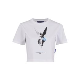 T-Shirt PEQUS "PEQUS PEQUS Fallen Angel Top", Jungen, Gr. L, wei&szlig;, 94% Baumwolle, 6% Elasthan, bedruckt, slim fit, Rundhals, Shirts T-Shirt
