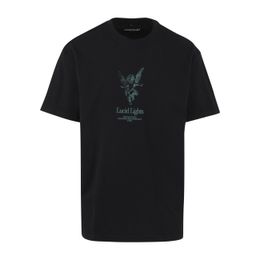 T-Shirt "Upscale by Mister Tee Lucid Lights Heavy Oversize Tee", Jungen, Gr. L, schwarz, 100% Baumwolle, UPSCALE BY MISTER TEE, bedruckt, oversize, Rundhals, Shirts T-Shirt