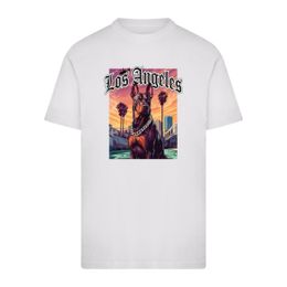T-Shirt MisterTee "MisterTee Los Angeles Dog Tee", Jungen, Gr. L, wei&szlig;, 100% Baumwolle, bedruckt, normal, Rundhals, Shirts T-Shirt