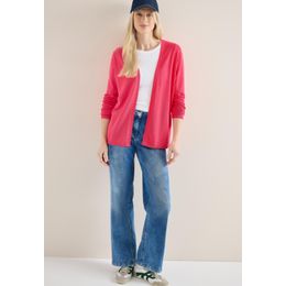 Cardigan Cecil, Damen, Gr. L (42), geranium rot, Web, 60% Baumwolle, 40% Viskose, unifarben, comfort fit normal, ohne Ausschnitt, Rippb&uuml;ndchen, Strickjacken, Feinstrick