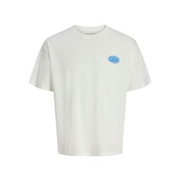 Jack & Jones PlusSize T-Shirt "JJLEGACY TEE SS CREW NECK PLS", Jungen, Gr. 4XL, cloud dancer, Jersey, Obermaterial: 100% Baumwolle, JACK & JONES PLUSSIZE, bedruckt, loose fit normal, Rundhals, Shirts T-Shirt, Baumwolle, locker geschnitten