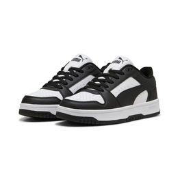 Sneaker Puma "REBOUND SLAM LO JR", Jungen, Gr. 37, schwarz-wei&szlig; (Puma wei&szlig;, Puma schwarz), Schuhe Sneaker