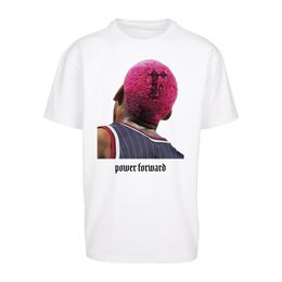Kurzarmshirt "Upscale by Mister Tee Herren Power Forward Oversize Tee", Jungen, Gr. L, wei&szlig;, 100% Baumwolle, UPSCALE BY MISTER TEE, unifarben, normal, Rundhals, Shirts