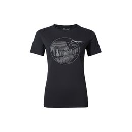 T-Shirt Berghaus "Berghaus Baumwoll-Shirt", Damen, Gr. L, schwarz, schwarz, Obermaterial: 100% Baumwolle CO., regular fit, Rundhals, Shirts T-Shirt, bequem geschnitten