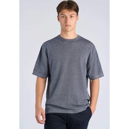 Kurzarmshirt LINDBERGH "T-Shirt (Kurzarm) Oversize Fit", Jungen, Gr. L, navy blend, Obermaterial: 80% Viskose, 20% Nylon, unifarben, oversize, Rundhals, Shirts
