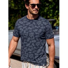 T-Shirt Lerros "T-Shirt mit Rundkragen aus reiner Baumwolle mit Flower-Print", Jungen, Gr. L, classic navy, 100% Baumwolle, Rundhals, Shirts T-Shirt