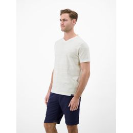T-Shirt Lerros "T-Shirt mit V-Neck in Strickqualit&auml;t", Jungen, Gr. L, broken wei&szlig;, 100% Baumwolle, V-Ausschnitt, Shirts T-Shirt
