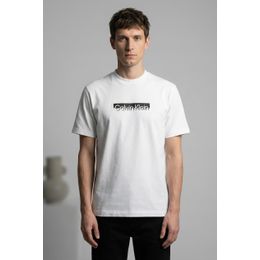 T-Shirt Calvin Klein "20S EU WHOLESALE SPORTSWEAR GRAP", Jungen, Gr. L, wei&szlig; (hellwei&szlig;), Web, Obermaterial: 100% Baumwolle, unifarben, l&auml;ssig geschnitten normal, Rundhals, eingesetzt abgesteppte Kante, Shirts T-Shirt, Regular fit mit Rundhalsausschnitt
