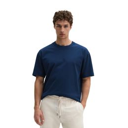 Marc O'Polo T-Shirt MARC O'POLO "aus schwerem Bio-Baumwoll-Jersey", Jungen, Gr. L, iris ink, Obermaterial: 100% Baumwolle, unifarben, Basic, loose fit, Rundhals, Shirts T-Shirt
