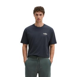 Marc O'Polo T-Shirt MARC O'POLO "mit Fisch-R&uuml;ckenprint", Jungen, Gr. L, schwarz navy, Obermaterial: 100% Baumwolle, unifarben, Basic, loose fit, Rundhals, Shirts T-Shirt