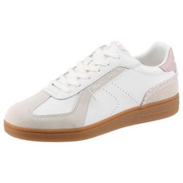 Marc O'Polo Sneaker MARC O'POLO "Charlie W", Damen, Gr. 37, sanftes wei&szlig;, rose, Glattleder, Veloursleder, kontrastfarbene Details, Schuhe Sneaker, Schn&uuml;rschuh, Halbschuh, Freizeitsneaker mit Logoschriftzug