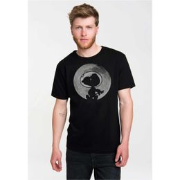 T-Shirt logoshirt "Snoopy - Mond", Jungen, Gr. L, schwarz, 100% Baumwolle, unifarben, normal, Rundhals, Shirts T-Shirt, mit coolem Print