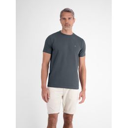 T-Shirt Lerros "T-Shirt in softer Seersucker-Qualit&auml;t mit bequemem O-Neck", Jungen, Gr. L, lava grau, 97% Baumwolle, 3% Elasthan, Rundhals, Shirts T-Shirt