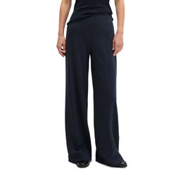 Marc O'Polo Chinohose MARC O'POLO "aus kompaktem Interlockjersey", Damen, Gr. 38, Normalgr&ouml;&szlig;en, blau (martime blau), Twill, Obermaterial: 70% Viskose, 25% Polyamid, 5% Elasthan, unifarben, weit normal, Hosen Chinohose