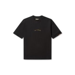 T-Shirt PAS DE MONACO "Pas De Monaco WAFFLE T-SHIRT", Jungen, Gr. L, schwarz, 100% Baumwolle, bedruckt, oversize, Rundhals, Shirts T-Shirt
