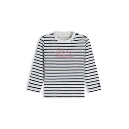 Langarmshirt Tommy Hilfiger, Jungen, Gr. 56, schwarz night navy stripes, Jersey, Obermaterial: 93% Baumwolle, 7% Elasthan, gestreift, regular fit normal, Rundhals, eingesetzt gerader Abschluss, Shirts Langarmshirt, f&uuml;r Babys