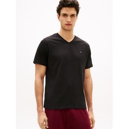 T-Shirt, Jungen, Gr. L (52), schwarz, Web, Obermaterial: 100% Baumwolle, Tommy Hilfiger Underwear, unifarben, regular fit normal, V-Ausschnitt, eingesetzt abgesteppte Kante, Shirts T-Shirt, Regular fit mit V-Ausschnitt