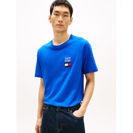 T-Shirt Tommy Hilfiger "BRAND LOVE TEXT STACK", Jungen, Gr. L, regal blau, Single Jersey, Obermaterial: 100% Baumwolle, unifarben, regular fit normal, Rundhals, eingesetzt abgesteppte Kante, Shirts T-Shirt, Regular fit mit Rundhalsausschnitt