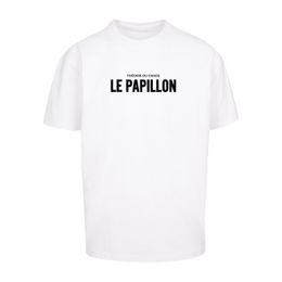 T-Shirt "Upscale by Mister Tee Therorie Du Chaos Oversize Tee", Jungen, Gr. L, wei&szlig;, 100% Baumwolle, UPSCALE BY MISTER TEE, bedruckt, oversize, Rundhals, Shirts T-Shirt