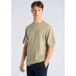 Kurzarmshirt LINDBERGH "T-Shirt (Kurzarm) Oversize Fit", Jungen, Gr. L, soft gr&uuml;n mel, Obermaterial: 80% Viskose, 20% Nylon, unifarben, oversize, Rundhals, Shirts