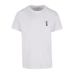 T-Shirt MisterTee "MisterTee King Card EMB Tee", Jungen, Gr. M, wei&szlig;, 100% Baumwolle, bedruckt, normal, Rundhals, Shirts T-Shirt
