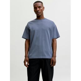 Jack & Jones T-Shirt JACK & JONES "JJEBARRON TEE SS O-NECK NOOS", Jungen, Gr. L, turbulence, Jersey, Obermaterial: 52% Baumwolle, 31% Polyester, 17% Elastomultiester, unifarben, loose fit normal, Rundhals, Shirts T-Shirt, Baumwollmischung, loose fit