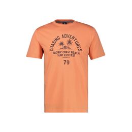 T-Shirt Lerros "Sommerliches T-Shirt aus Baumwolle mit O-Neck, gro&szlig;e Gr&ouml;&szlig;en", Jungen, Gr. 4XL, pale papaya, 100% Baumwolle, Rundhals, Shirts T-Shirt