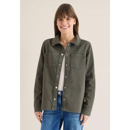 Kurzjacke Cecil, Damen, Gr. XXL (46), grain beige, Web, 97% Baumwolle, 3% Elasthan, unifarben, comfort fit normal, V-Ausschnitt, Manschette, Jacken Kurzjacke, in Denim-Optik