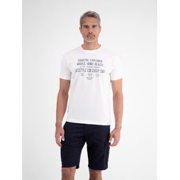T-Shirt Lerros "Sportliches T-Shirt aus Baumwolle mit coolem Slogan-Print", Jungen, Gr. L, broken wei&szlig;, 100% Baumwolle, Rundhals, Shirts T-Shirt