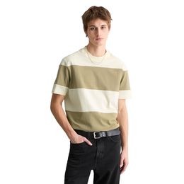 Marc O'Polo T-Shirt MARC O'POLO DENIM "mit Cut-&-Sew-Blockstreifen", Jungen, Gr. L, medium braun, Obermaterial: 100% Baumwolle, gestreift, Basic, relaxed fit, Rundhals, Shirts T-Shirt