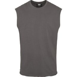 T-Shirt Urban Classics "Urban Classics Herren Open Edge Sleeveless Tee", Jungen, Gr. 4XL, grau (schwarzshadow), 100% Baumwolle, unifarben, loose fit, Rundhals, Shirts T-Shirt