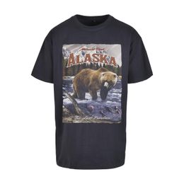 T-Shirt "Upscale by Mister Tee Herren Alaska Vintage Oversize Tee", Jungen, Gr. S, navy, 100% Baumwolle, UPSCALE BY MISTER TEE, bedruckt, oversize, Rundhals, Shirts T-Shirt