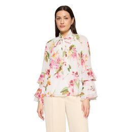 Chiffonbluse Vera Mont "Damen mit Volant", Damen, Gr. 34, cream, ros&eacute;, Chiffon, Obermaterial: 100% Polyester. Futter: 100% Polyester, loose fit normal, V-Ausschnitt, Blusen Chiffonbluse