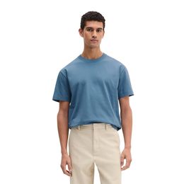Marc O'Polo T-Shirt MARC O'POLO "aus schwerem Bio-Baumwoll-Jersey", Jungen, Gr. M, provincial blau, Obermaterial: 100% Baumwolle, unifarben, Basic, loose fit, Rundhals, Shirts T-Shirt
