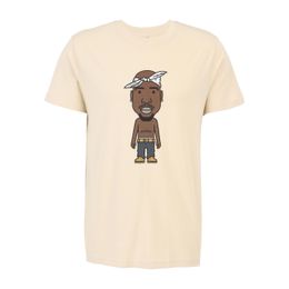 Kurzarmshirt MisterTee "MisterTee Herren LA Sketch Tee", Jungen, Gr. S, beige (sand), 100% Baumwolle, unifarben, normal, Rundhals, Shirts