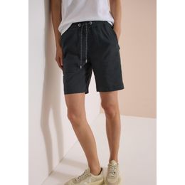 Shorts Cecil, Damen, Gr. XL (44), schwarz (palm breeze gr&uuml;n), Web, 66% Baumwolle, 30% Polyester, 4% Elasthan, unifarben, loose fit kurz, Hosen Shorts, Middle Waist
